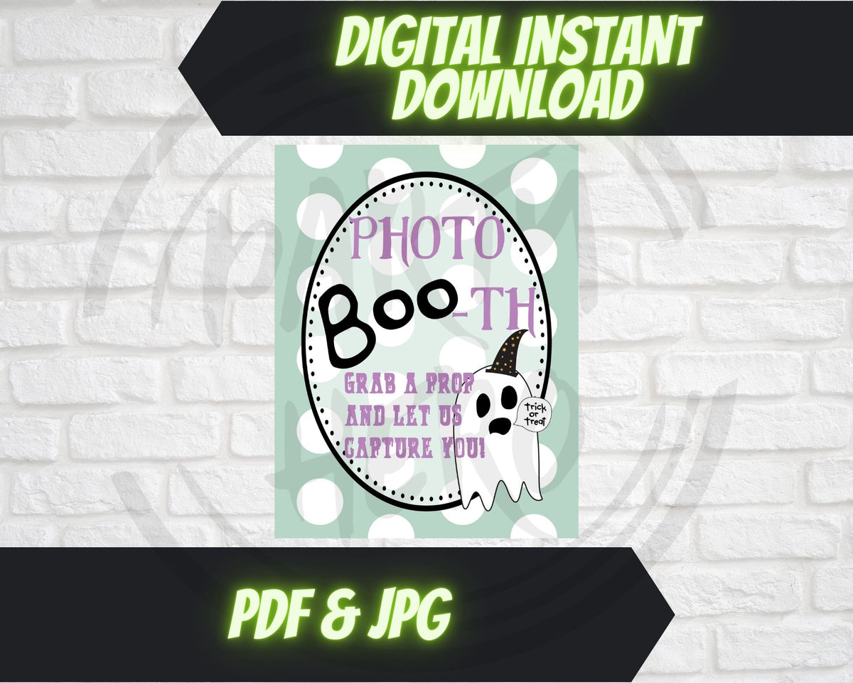 Printable Sign for Halloween Photo Booth | Instant Digital Download ...